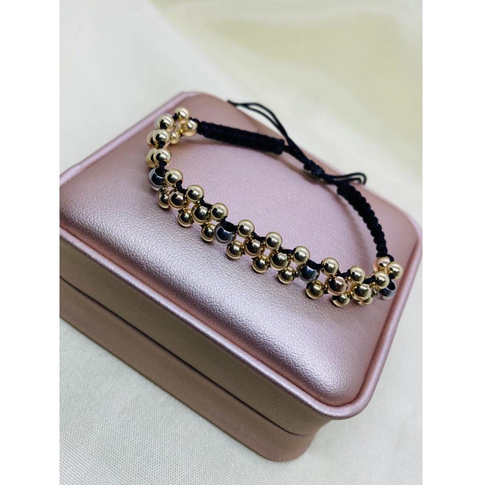 Hermosa Manilla artesanal de los 3 oros en balín #4 y #5 .Calidad ...